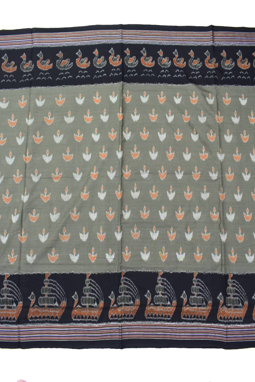Cement Colour Boita Design Sambalpuri Handloom Cotton Saree ...