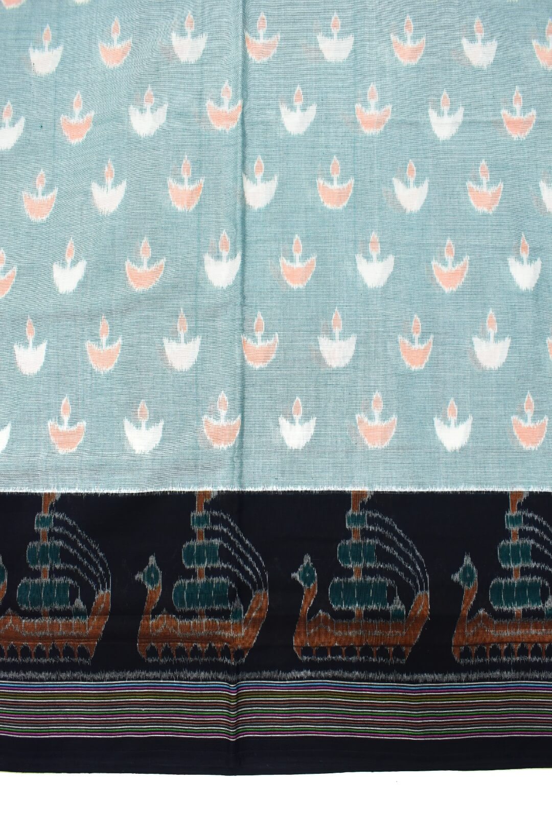 lite green Colour Boita Design Sambalpuri Handloom Cotton Saree ...