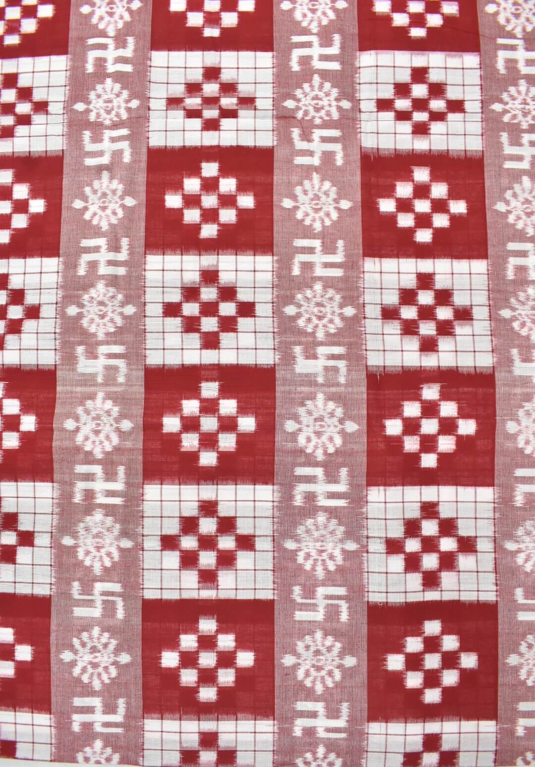 Red Colour Pasapali Design Sambalpuri Handloom Cotton Fabrics ...