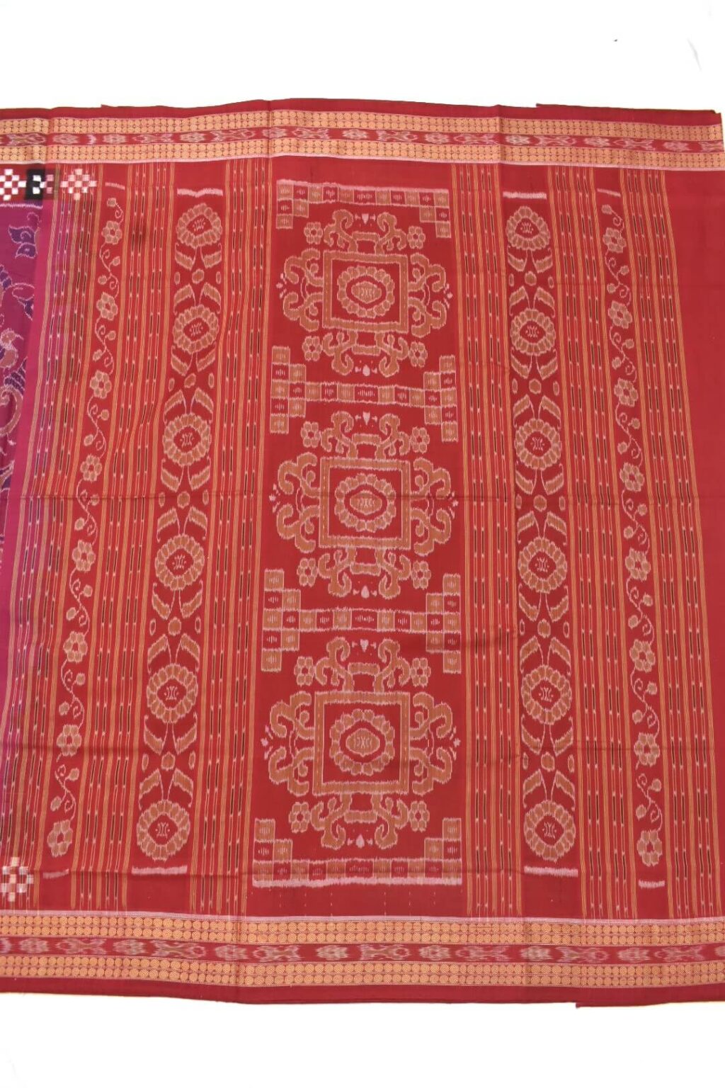 Purple Colour Pasapali Border Sambalpuri Handloom Cotton Bandha Saree ...