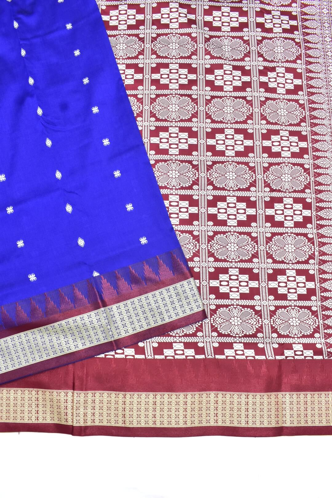Blue Colour Sambalpuri Design Powerloom Bomkai Silk Saree - Sambalpuri ...