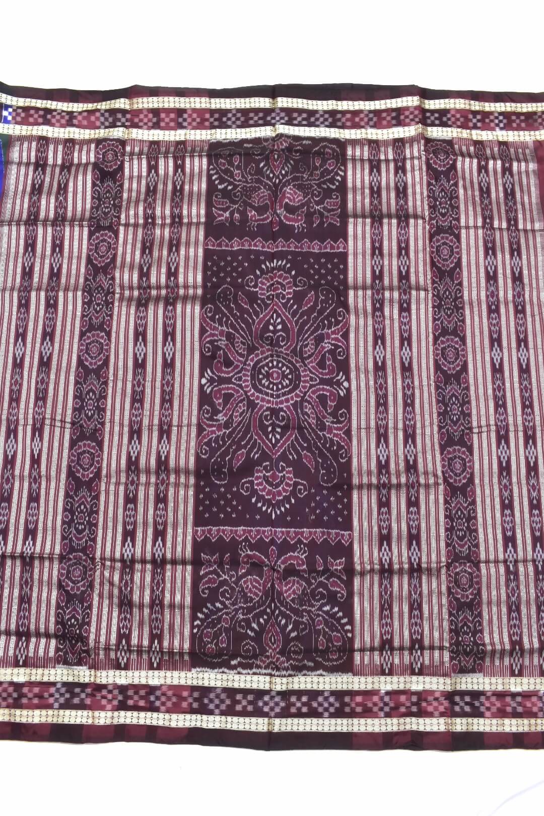 Blue Colour Pasapali Border Sambalpuri Handloom Bandha Silk Saree ...