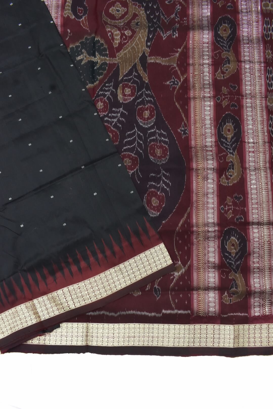 Black Colour Sambalpuri Handloom Bandha Silk Saree - Sambalpuri ...