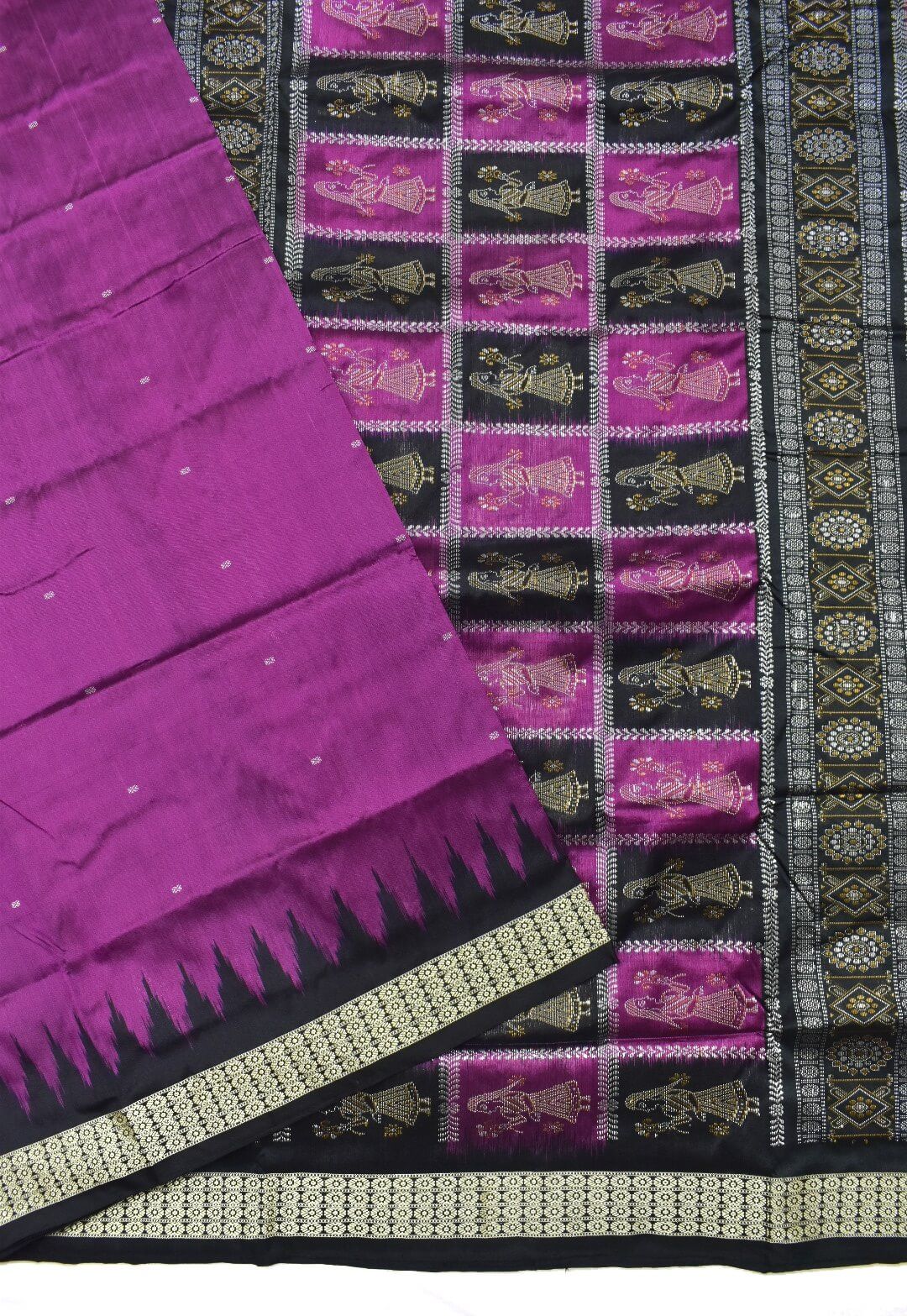 Rani Colour Patli Design Sambalpuri Handloom Bomkai Silk Saree ...