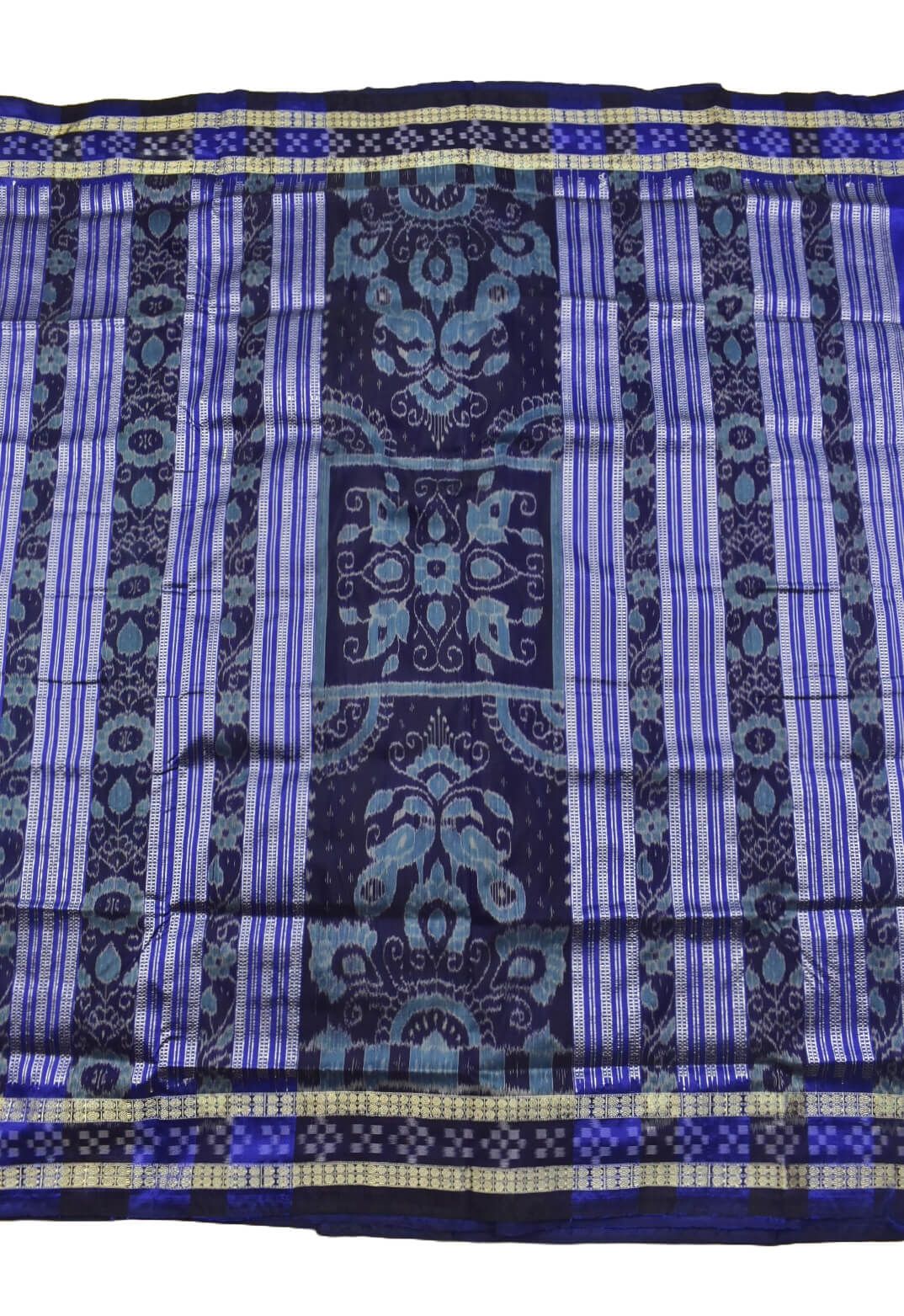 Sky Colour Pasapali Border Sambalpuri Handloom Bandha Silk Saree ...