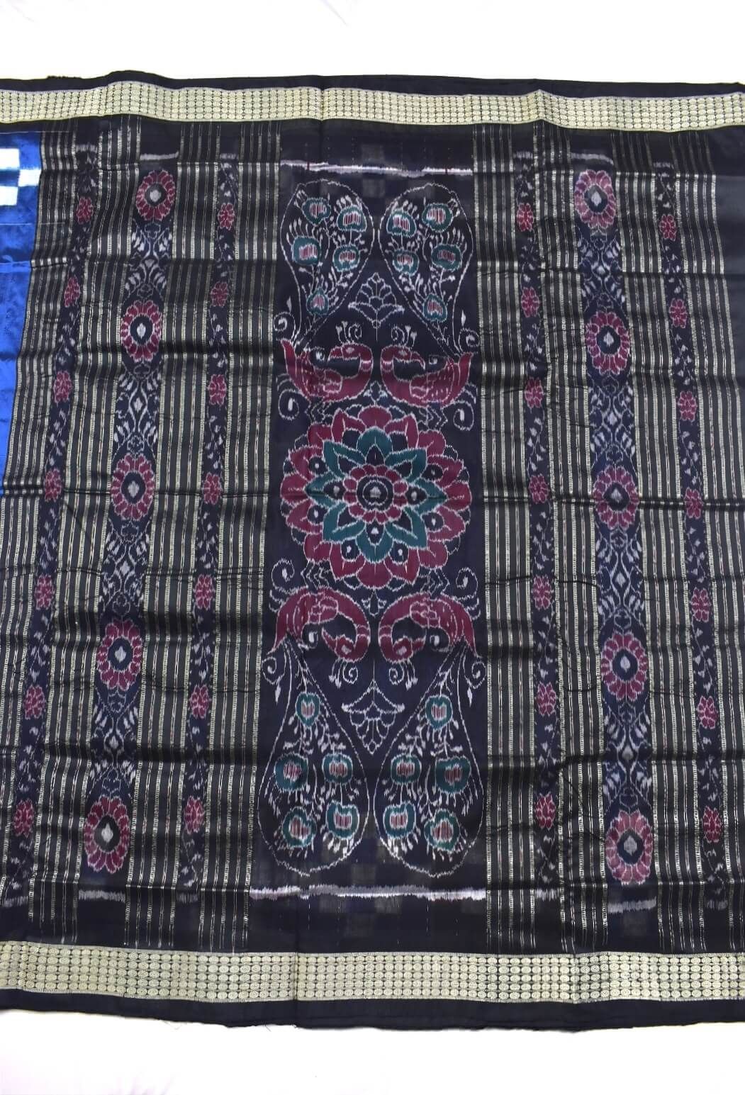 Sky Blue Colour Pasapali Border Sambalpuri Handloom Bandha Silk Saree ...